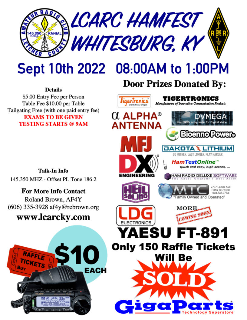 2022 Hamfest Flyer – Letcher County Amateur Radio Club