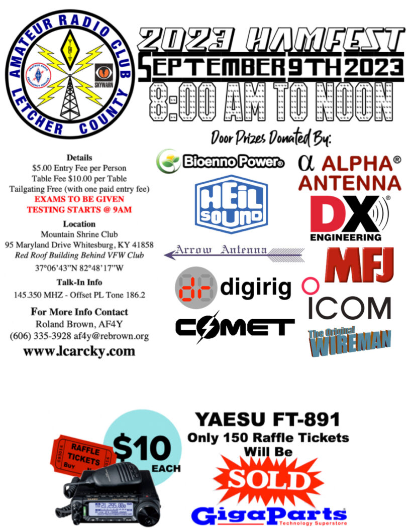 2023 Hamfest Flyer – Letcher County Amateur Radio Club